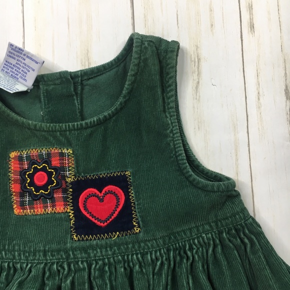 Vintage | Dresses | Vintage Samara Green Red Corduroy Dress | Poshmark